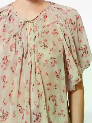 Isabel Marant Étoile Neslya Floral-print Ruffled Blouse