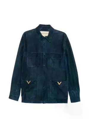 Valentino Garavani Vlogo Suede Jacket - Blue