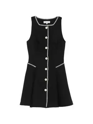 Stine Goya Whipstitch Trim Button-up Mini Dress - Black