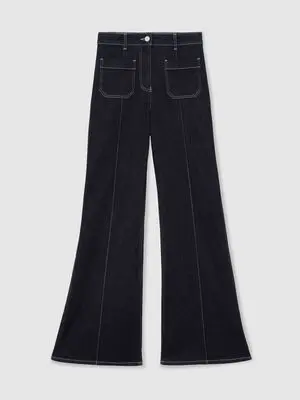 REISS Sakura Patch-pocket Flared Jeans