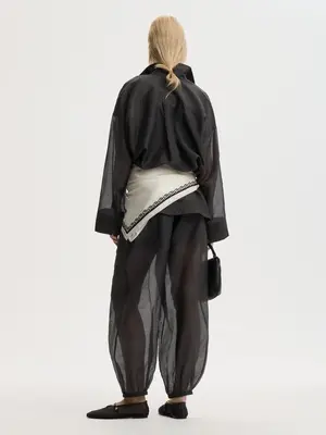 BY MALENE BIRGER Lumas Silk Organza Trousers - Black