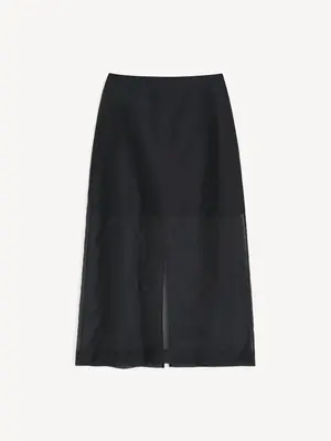 BY MALENE BIRGER Silk Organza A-line Skirt - Black