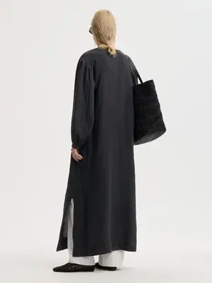 BY MALENE BIRGER Louise Linen Maxi Dress With Embroidery - Black