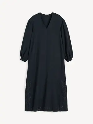 BY MALENE BIRGER Louise Linen Maxi Dress With Embroidery - Black