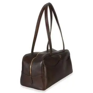 Prada Antiqued Calfskin Carry Shoulder Bag - Brown