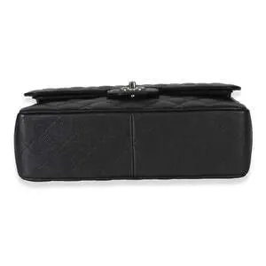Chanel Quilted Caviar Jumbo Double Flap Bag - Black