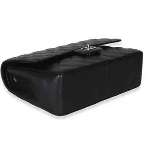 Chanel Quilted Caviar Jumbo Double Flap Bag - Black