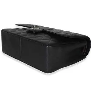 Chanel Quilted Caviar Jumbo Double Flap Bag - Black