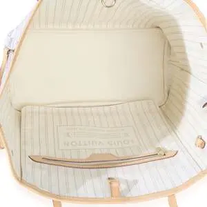 LOUIS VUITTON Damier Azur Canvas Neverfull Mm Tote Bag - Beige