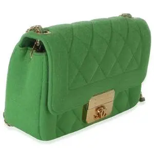 Chanel Quilted Jersey Mini Flap Bag - Green