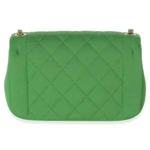 Chanel Quilted Jersey Mini Flap Bag - Green