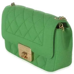 Chanel Quilted Jersey Mini Flap Bag - Green