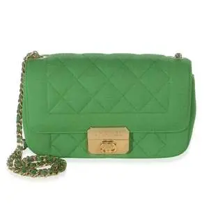 Chanel Quilted Jersey Mini Flap Bag - Green