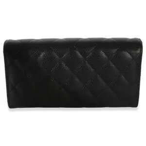 Chanel Quilted Caviar Large Gusset Flap Wallet
