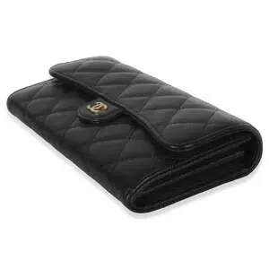 Chanel Quilted Caviar Large Gusset Flap Wallet