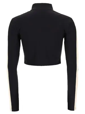 Palm Angels Cropped Track Jacket With Logo And Stripes