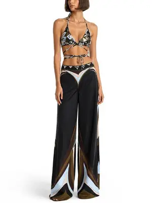 Emilio Pucci Palazzo Silk Pants - Multicolour