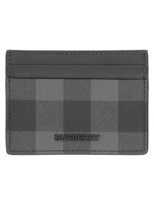 Burberry Check" Card Holder - Grey