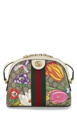Gucci Gg Supreme Canvas Flora Ophidia Dome Shoulder Bag
