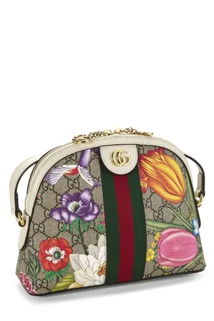 Gucci Gg Supreme Canvas Flora Ophidia Dome Shoulder Bag