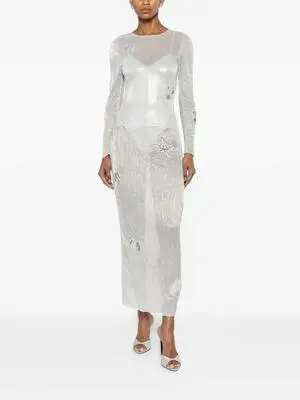 LESLIE AMON Sea Shell-patch Maxi Dress