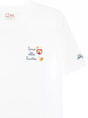 MC2 SAINT BARTH Portofino Logo-embroidered T-shirt - White
