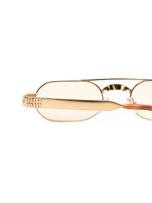 Miu Miu Oval-frame Double-bridge Sunglasses