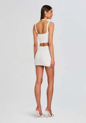 Retrofete Mesha Crochet Top - White/gold