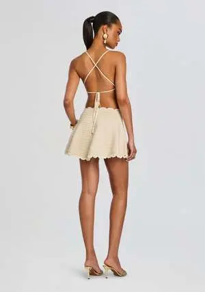 Retrofete Aisola Crochet Mini Dress With Cut-out Detail - Bone