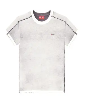 DIESEL® T-shirt With Embroidered Logo - Light Grey