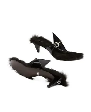Gucci Horsebit Thong Sandals With Wool Lining