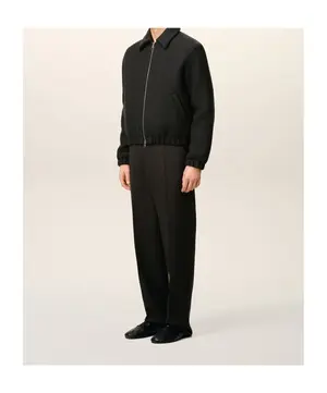 AMI Paris Logo Embroidered Zip-up Jacket