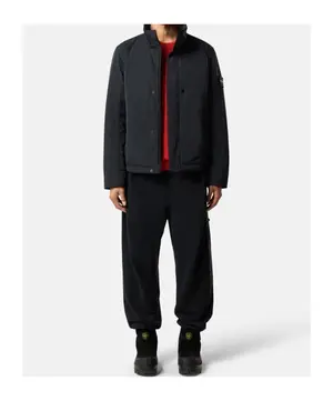 Stone Island Logo Patch High Neck Padded Jacket - Black