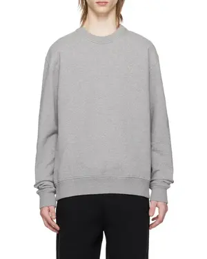 AMI Paris De Coeur Organic Cotton Sweatshirt - Gray