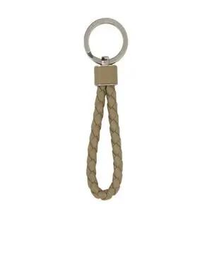 Bottega Veneta Intrecciato Braided Leather Key Ring - Gray