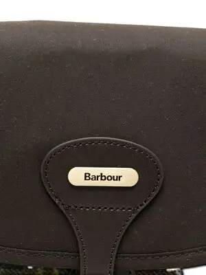 Barbour Plaid-panelled Leather Cross-body Bag