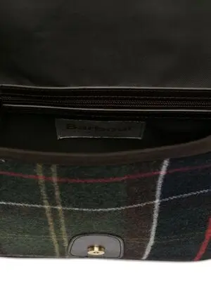 Barbour Plaid-panelled Leather Cross-body Bag