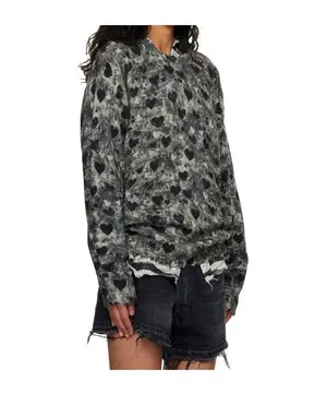 R13 Printed Boyfriend Long-sleeved Sweater
