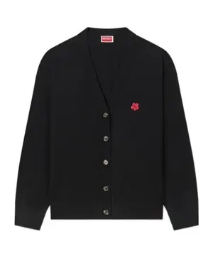 Kenzo Boke Flower Embroidered Merino Wool Cardigan