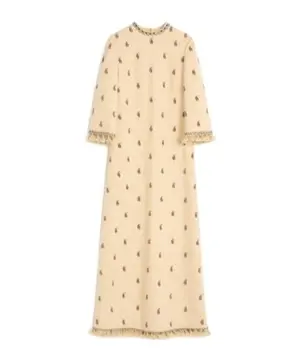 Valentino Garavani Long Embroidered Rustik Silk Dress