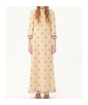Valentino Garavani Long Embroidered Rustik Silk Dress