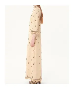 Valentino Garavani Long Embroidered Rustik Silk Dress