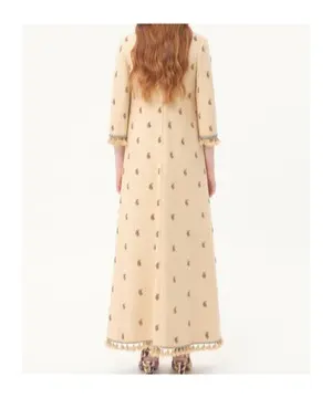 Valentino Garavani Long Embroidered Rustik Silk Dress
