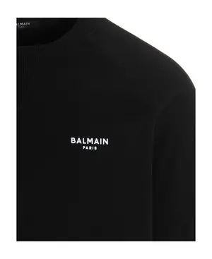 Balmain Logo Print Crewneck Sweatshirt