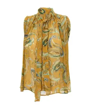 Marella Paisley Scarf-neck Sleeveless Blouse - No