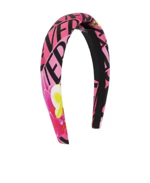 Versace Logo Print Hair Band - Black