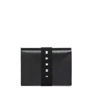 Marni Logo Strap Bi-fold Card Holder - Black