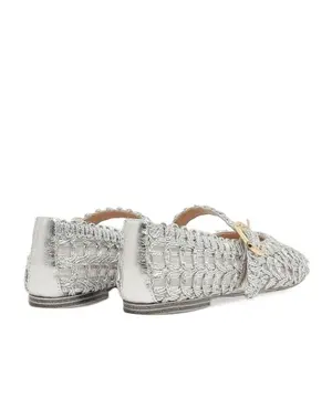 TWINSET Woven Ballet Flats With Buckle Strap