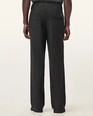 ALLSAINTS Logo Patch Straight-leg Pants