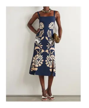 La DoubleJ Floral Pattern Midi Dress